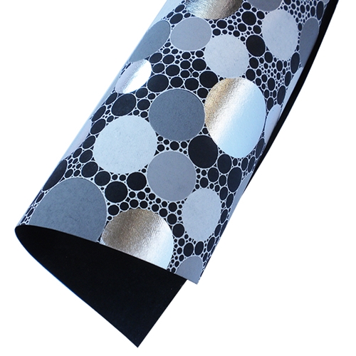 Metallic Foil Printed Paper from India- White, Gray, & Silver Bubbles ...