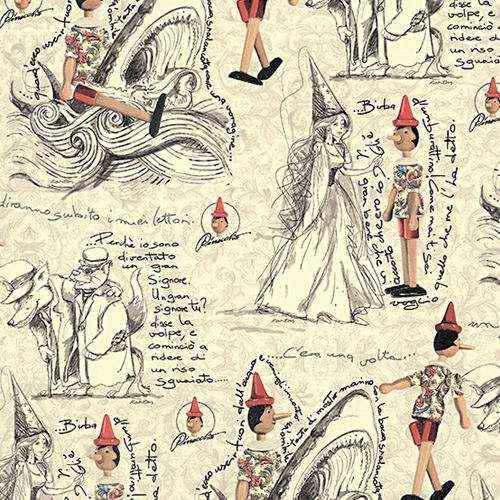 Italian Fairy Tale Paper- Pinocchio's Adventures 27x36" Sheet