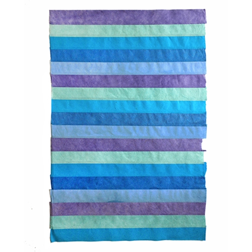 Nepalese Striped Collage Paper- Shades of Blue & Violet Collage 20x30 ...