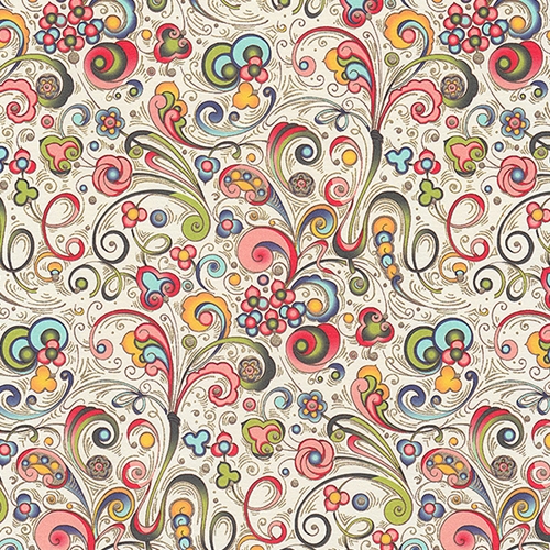 Rossi Decorated Papers from Italy - Art Nouveau Flowers Rainbow 28"x40 ...