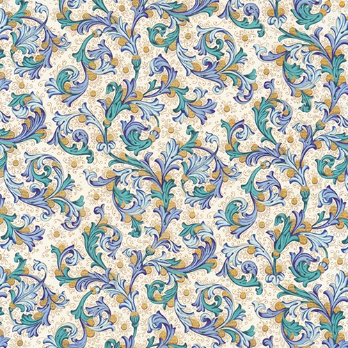 Rossi Decorated Papers from Italy - Traditional Florentine in Turquoise ...