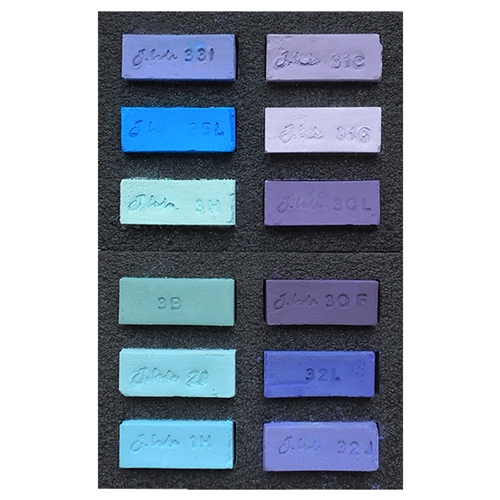 J. Luda Handmade Soft Pastels- Set of 12 Blues