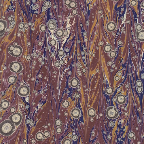 Handmade Italian Marble Paper- Sun Spot Burgundy, Yellow, and Blue 19.5 ...