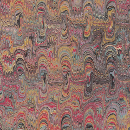 Handmade Italian Marble Paper- Soundwave Multicolor 19.5 x 27" Sheet