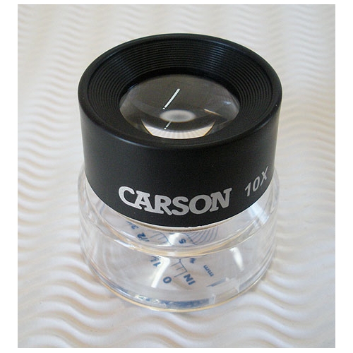 Carson LumiLoupe 10X Magnifier with Snap-On Reticle