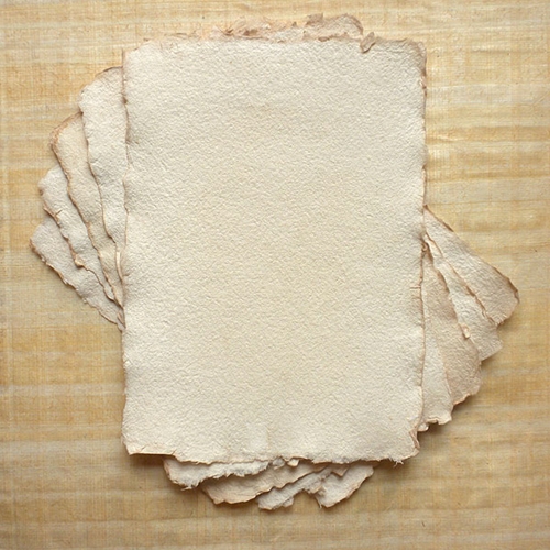 Hemp Paper - 250 gsm 5.83x8.27" Antique Feather Deckle (5 Sheet Pack)