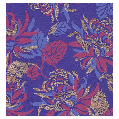India Floral Screenprints - Deep Indigo Spider Mums 21"x29" Sheet